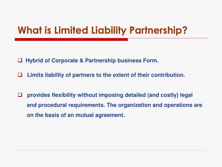 PPT - Limited Liability Partnership PowerPoint Presentation - ID:1544895