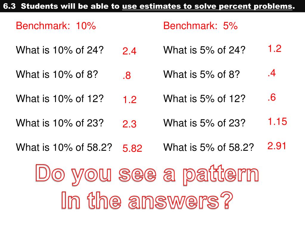 Ppt Warm Up 6 Is What Percent Of 75 What Number Is 60 Of 17 What
