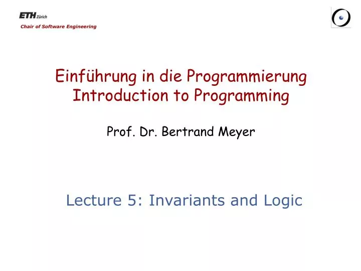 Ppt Einführung In Die Programmierung Introduction To Programming Prof