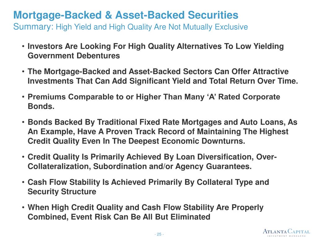 PPT - Mortgage-Backed and Asset-Backed Securities: High Credit Quality ...