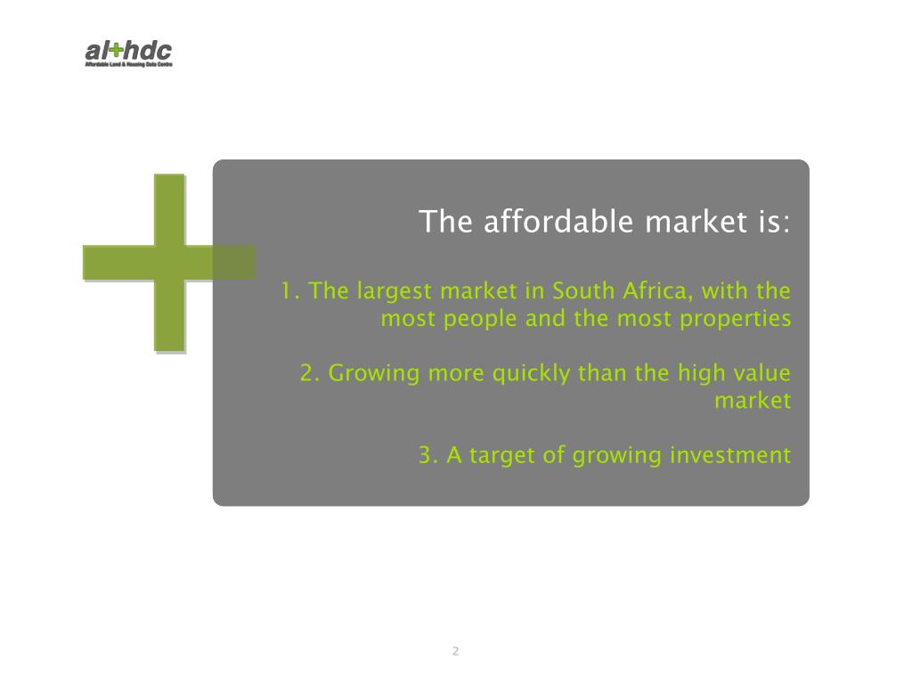 PPT - Kecia Rust Centre for Affordable Housing Finance in Africa, a ...