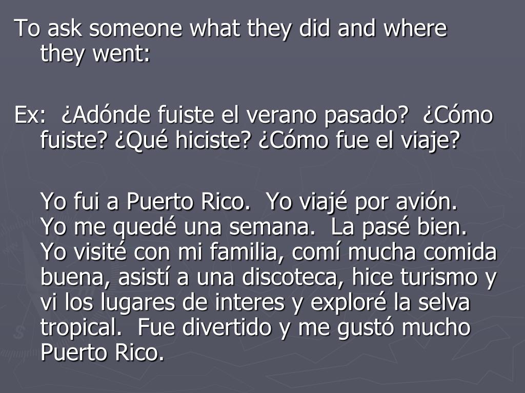 PPT - Hacer un viaje Los Verbos Irregulares en el Pret érito PowerPoint ...