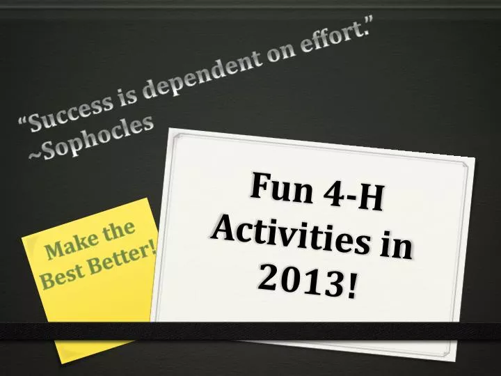 PPT - Fun 4-H Activities in 2013! PowerPoint Presentation, free ...