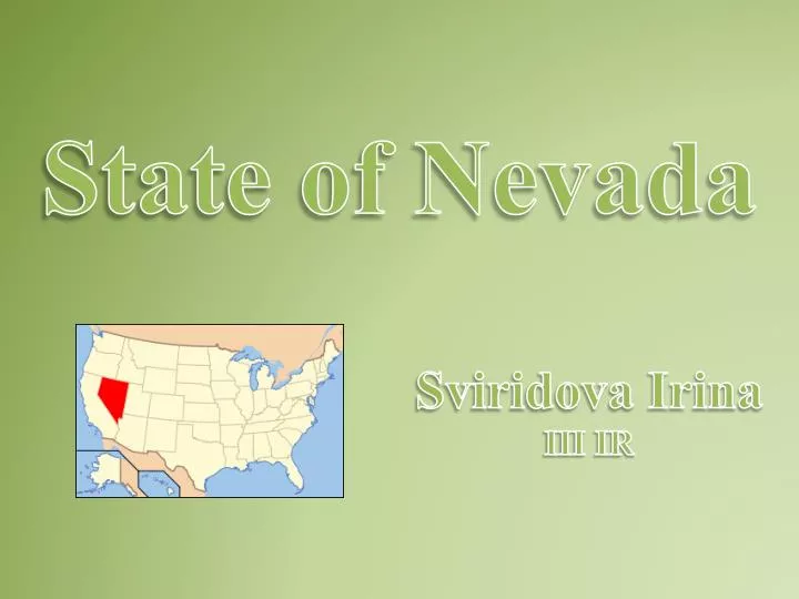 PPT - State of Nevada PowerPoint Presentation, free download - ID:1546869