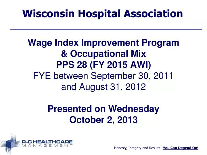 PPT - Wisconsin Hospital Association PowerPoint Presentation, free ...