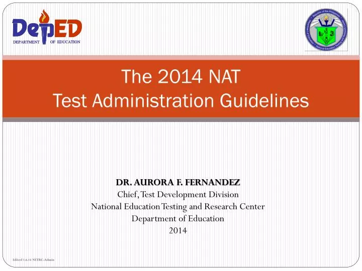 PPT - The 2014 NAT Test Administration Guidelines PowerPoint ...