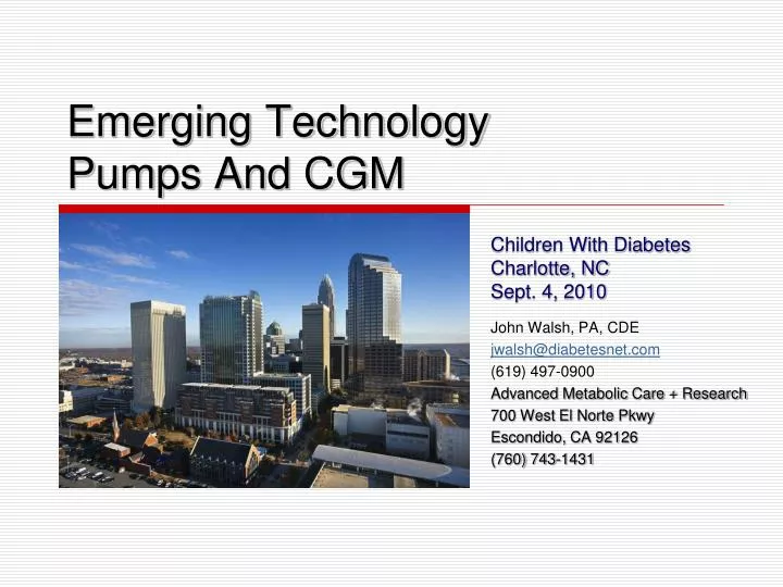 PPT - Emerging Technology Pumps And CGM PowerPoint Presentation, free ...