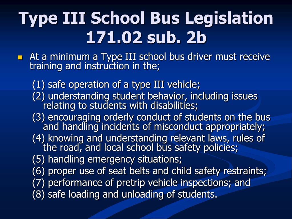PPT - Type III School Bus Training Including Pre-trip Vehicle ...