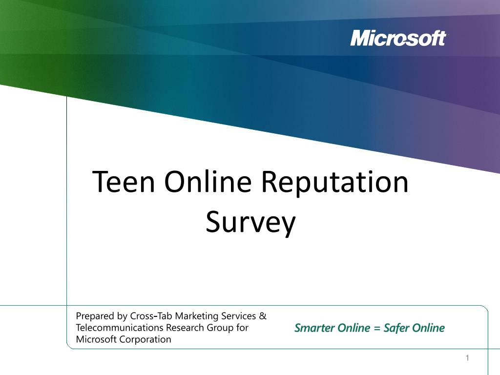PPT - Teen Online Reputation Survey PowerPoint Presentation, free ...
