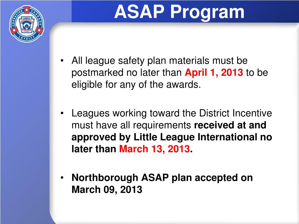 PPT - Northborough Baseball & Softball ASAP - A Safety Awareness ...