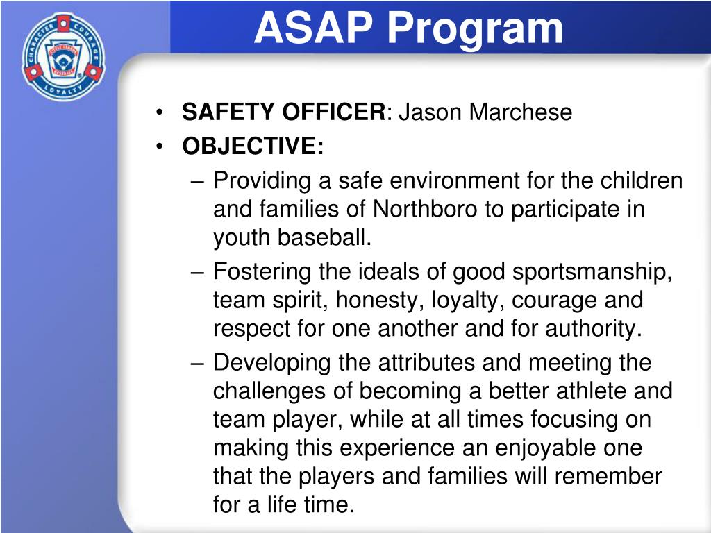 PPT - Northborough Baseball & Softball ASAP - A Safety Awareness ...