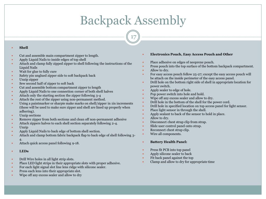 PPT - Detailed Design Review P13265 Motorcycle Safety Light Backpack ...