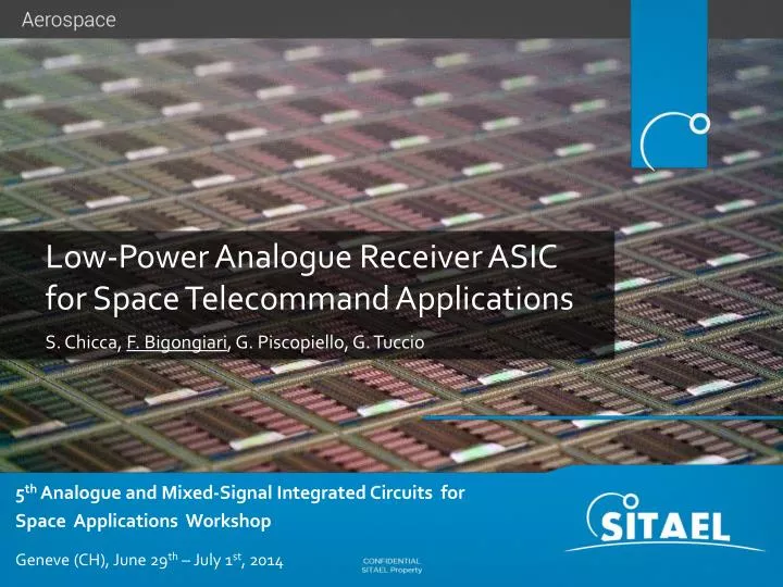 PPT - Low-Power Analogue Receiver ASIC for Space Telecommand ...