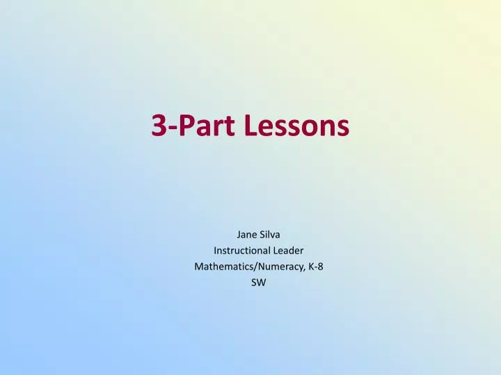 PPT - 3-Part Lessons PowerPoint Presentation, free download - ID:1549441