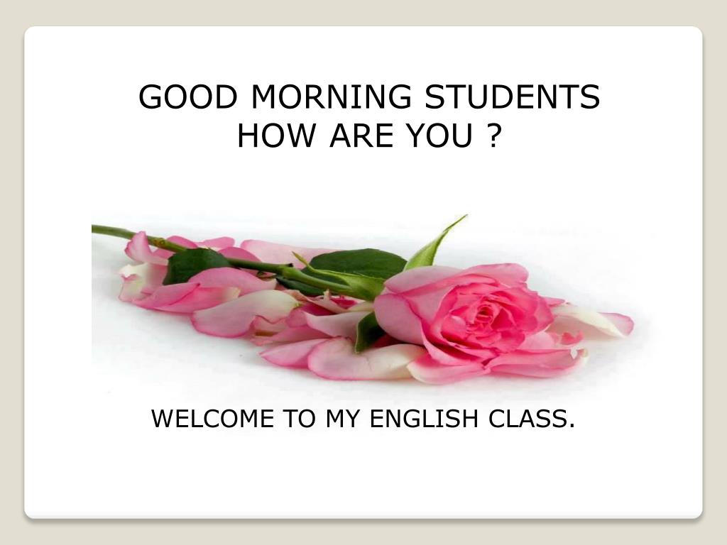 PPT - GOOD MORNING STUDENTS HOW ARE YOU ? PowerPoint Presentation, free ...