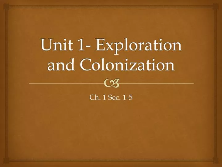 PPT - Unit 1- Exploration and Colonization PowerPoint Presentation ...