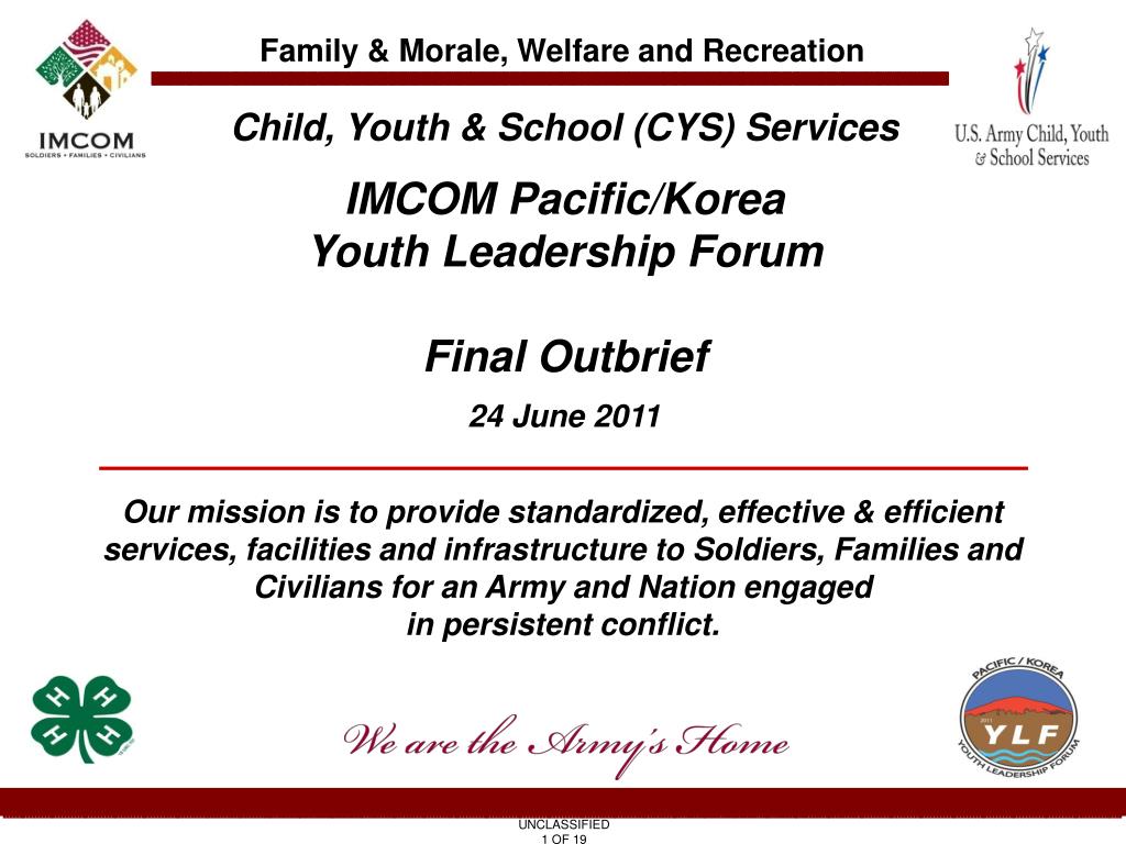 PPT - Child, Youth & School (CYS) Services IMCOM Pacific/Korea Youth ...