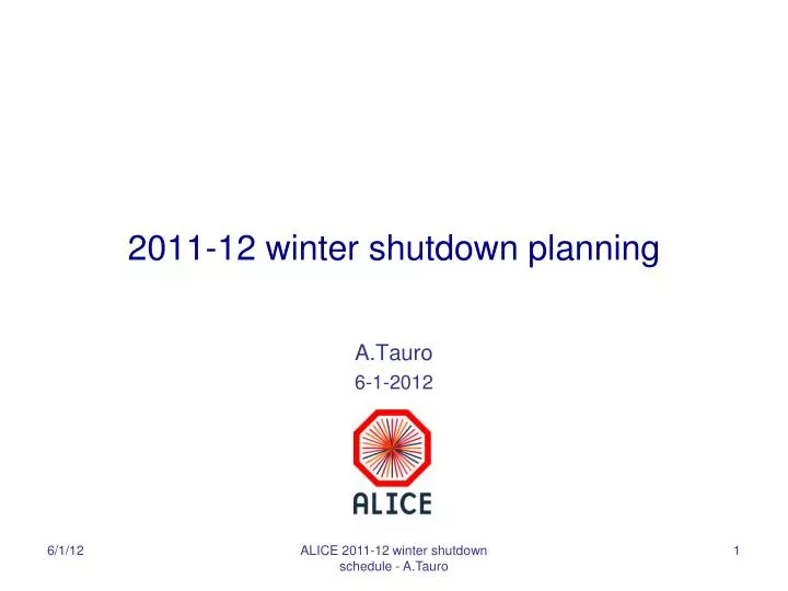 PPT - 2011-12 winter shutdown planning PowerPoint Presentation, free ...