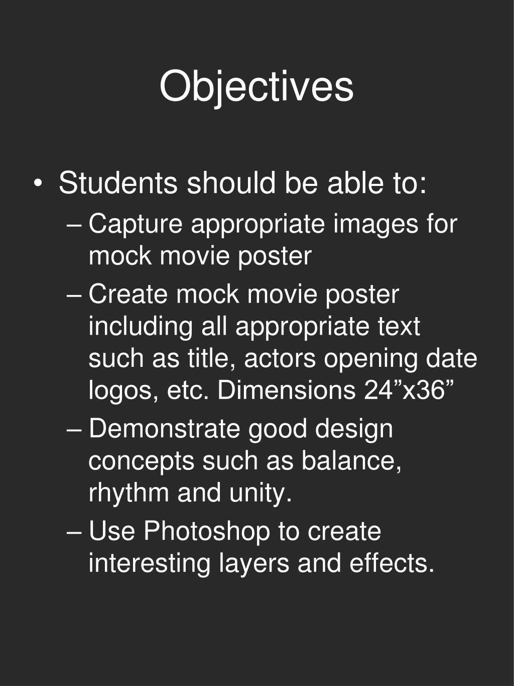 PPT - Movie Poster made by the movie studio to display in a movie ...