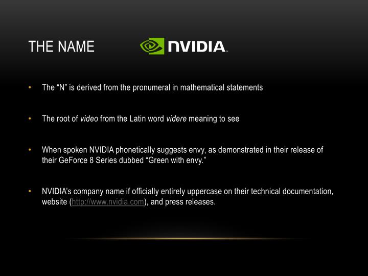 PPT - Nvidia corporation PowerPoint Presentation - ID:1553925