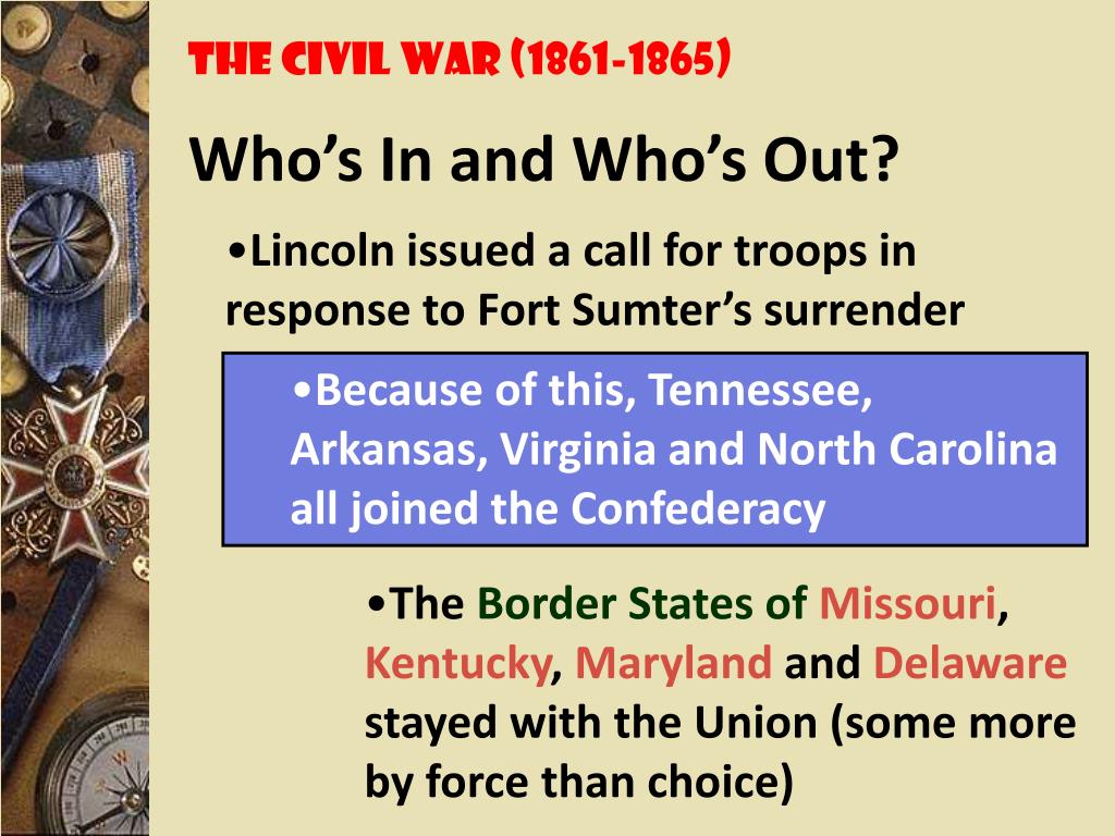 PPT - Key Players and Strategies of the Civil War (1861-1865): Union vs ...
