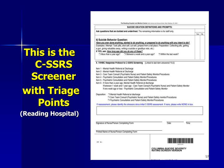 PPT - On the Road to Prevention: Identification & Triage Using the ...