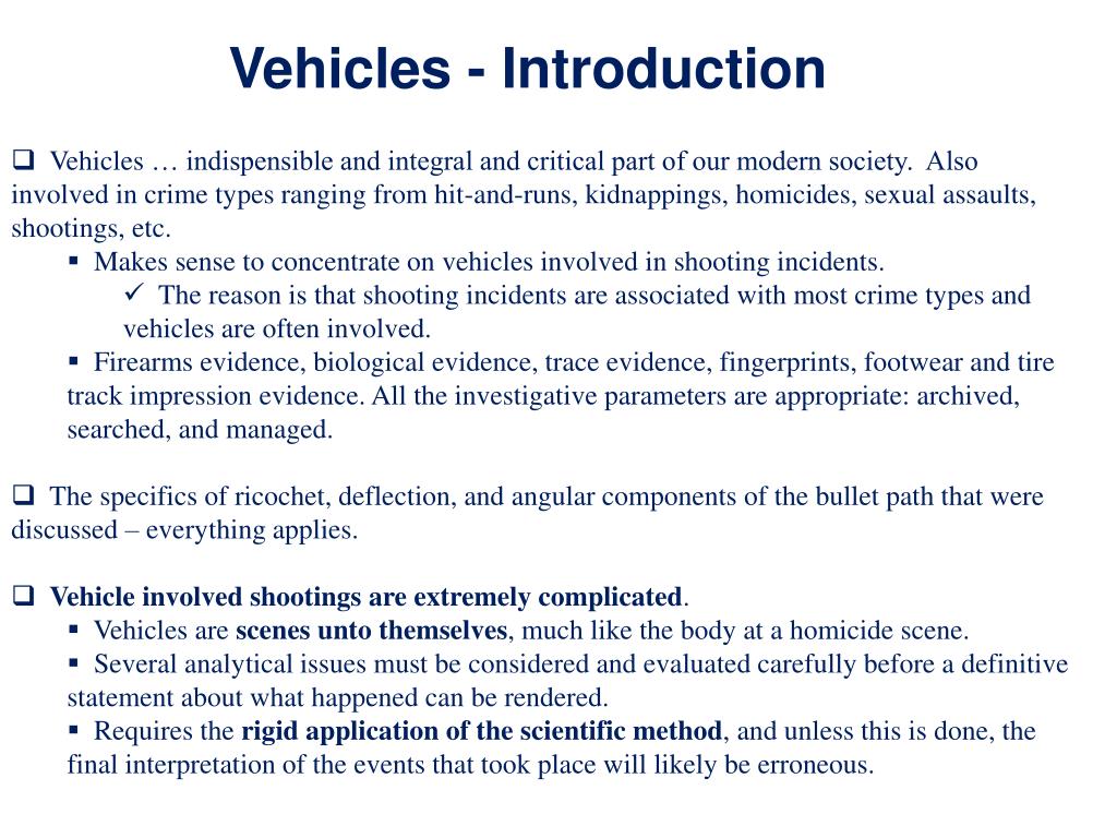 PPT - Vehicles as Shooting Incident Crime Scenes PowerPoint ...