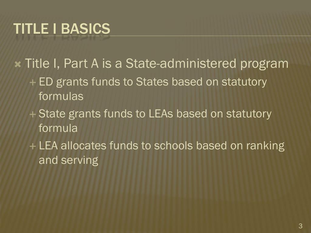 PPT - Understanding Title I Requirements: A Guide for School ...