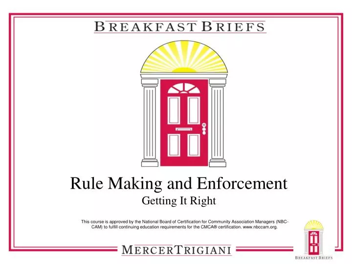 PPT - Rule Making and Enforcement Getting It Right PowerPoint ...