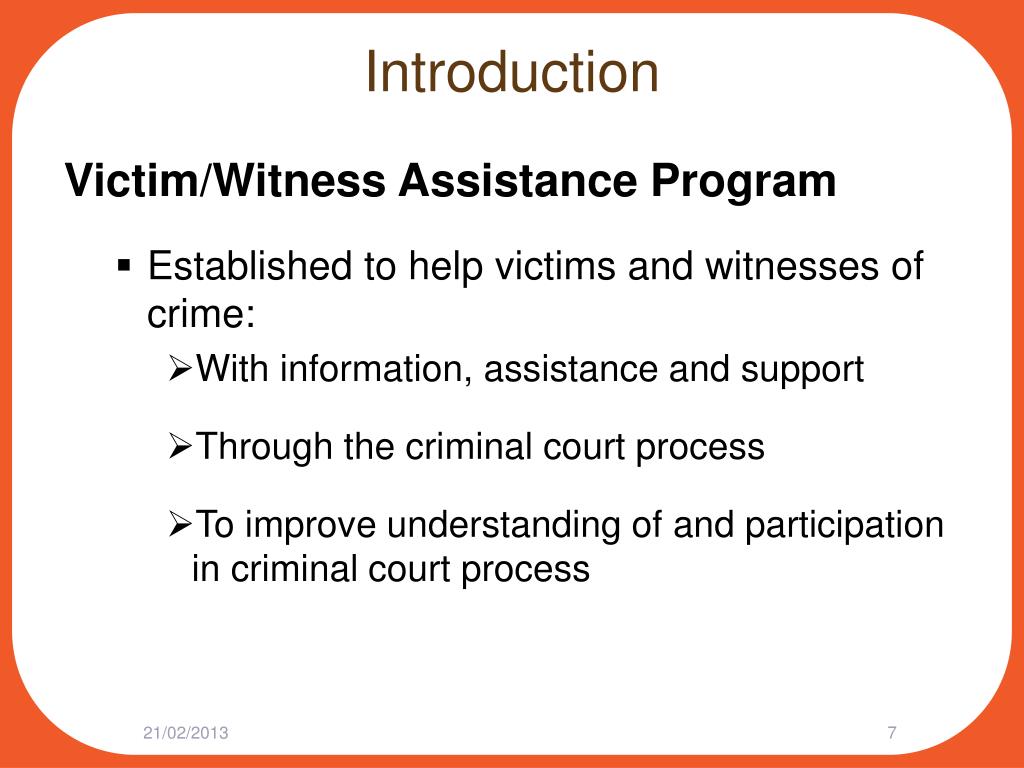 PPT - The Victim/Witness Assistance Program: A Support for Women ...