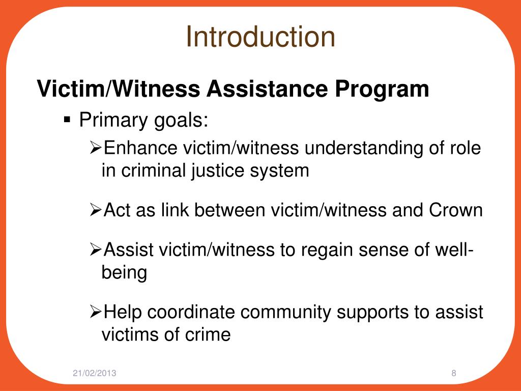 PPT - The Victim/Witness Assistance Program: A Support for Women ...