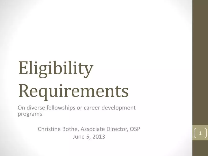 PPT - Eligibility Requirements PowerPoint Presentation, free download ...