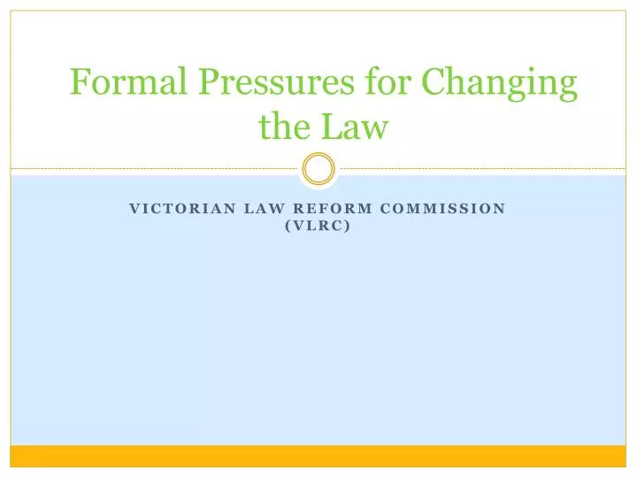 PPT - Formal Pressures for Changing the Law PowerPoint Presentation ...