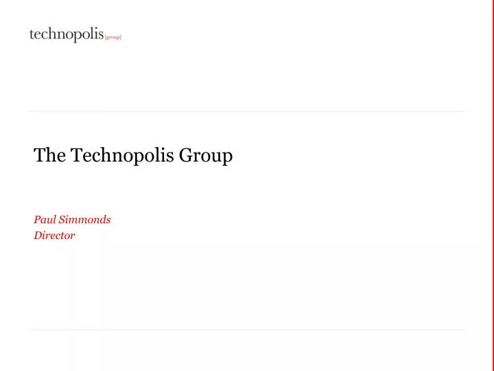 PPT - The Technopolis Group PowerPoint Presentation, free download - ID:1555934