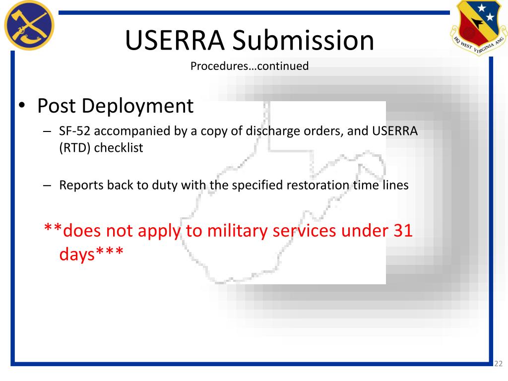 PPT - Uniformed Services Employment & Reemployment Rights Act (USERRA ...