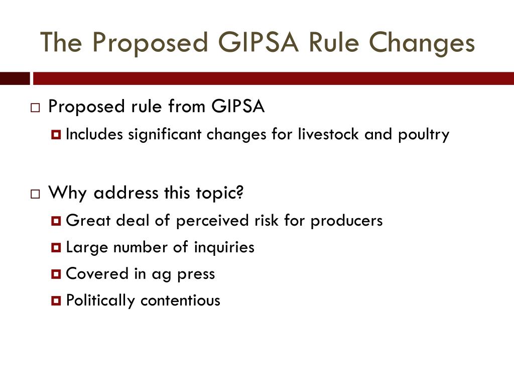 PPT - Producer Education in the Legal Arena: The Proposed GIPSA Rule ...