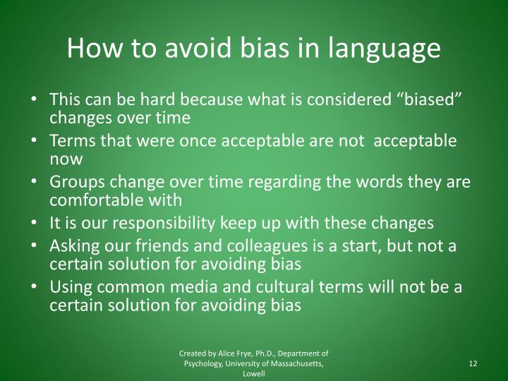PPT - Avoiding Bias in Language PowerPoint Presentation - ID:1556294