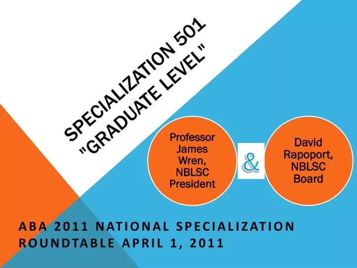 PPT - Specialization 501 "Graduate Level" PowerPoint Presentation - ID ...