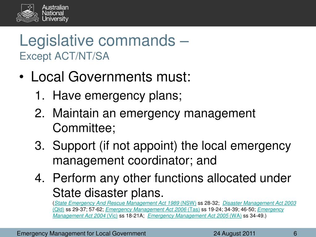 PPT - Emergency Management for Local Government - Legal Issues ...