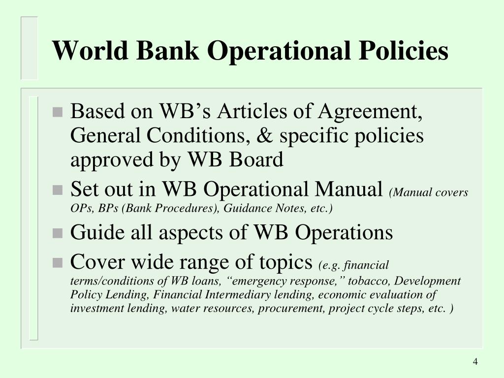 PPT - The World Bank “Safeguard "Policies: An Overview Dushanbe ...
