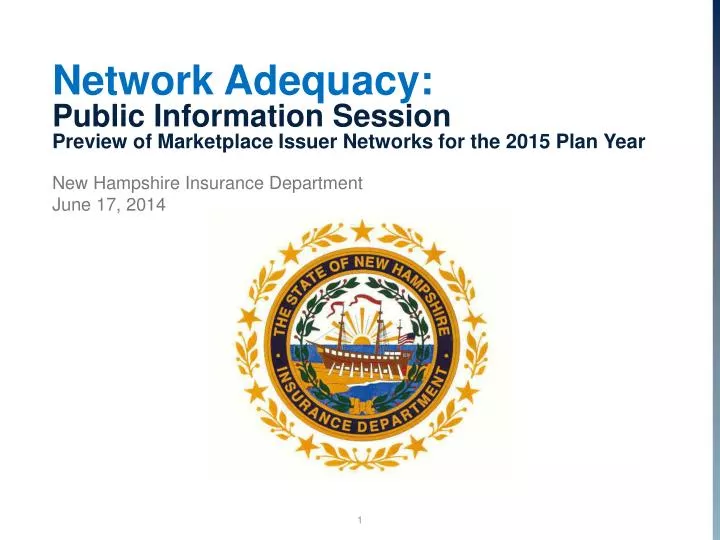 PPT - Network Adequacy: Public Information Session Preview of ...