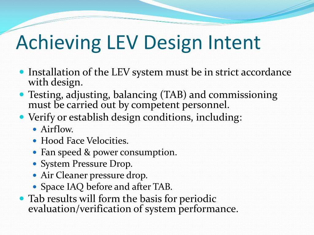 PPT - Controlling Chemical Emissions: Local Exhaust Ventilation (LEV ...