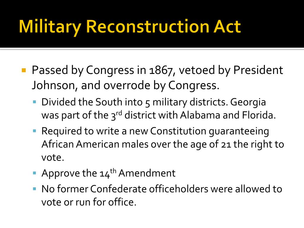 PPT - Reconstruction of Georgia and the South 1863-1877 PowerPoint ...