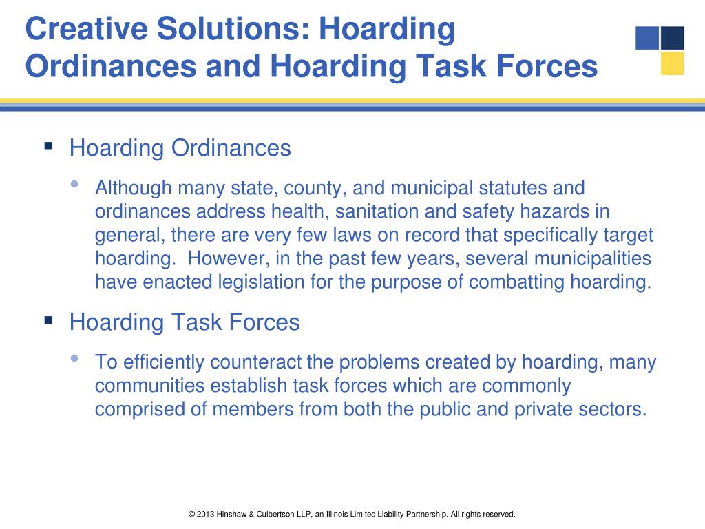 PPT - "Hoarding" A Legal Analysis Presented by: Richard S. Porter ...