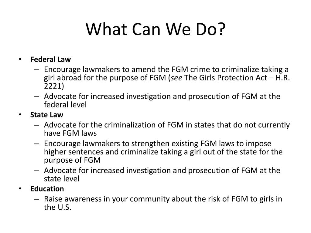 PPT - Female Genital Mutilation (FGM) Statutes PowerPoint Presentation ...