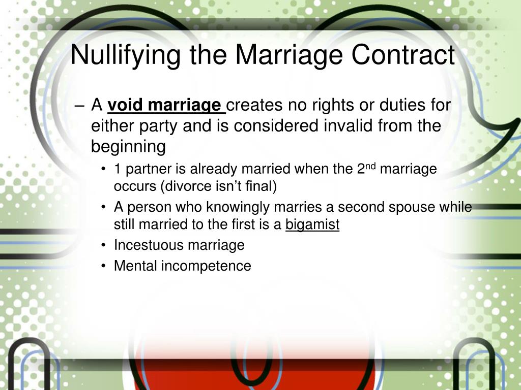 PPT - Chapter 12 Contractual Aspects of Marriage & Divorce PowerPoint ...
