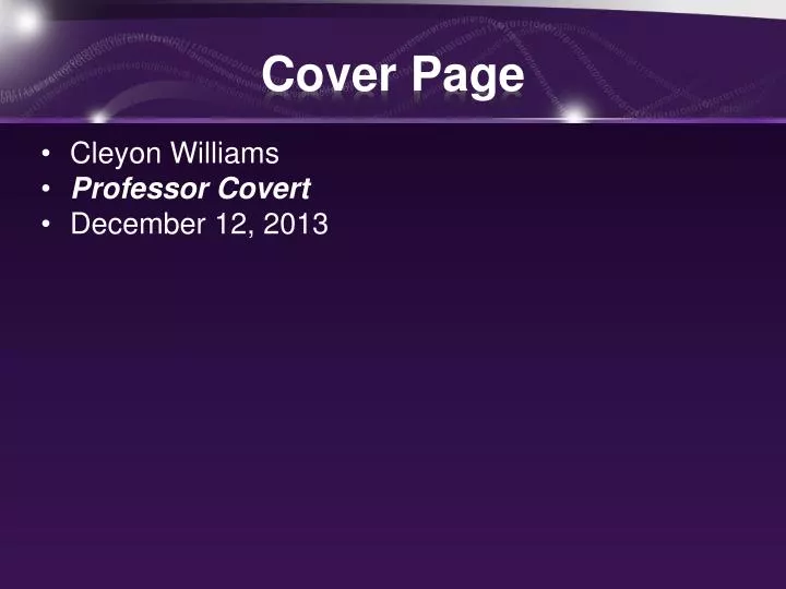 PPT - Cover Page PowerPoint Presentation, free download - ID:1558777