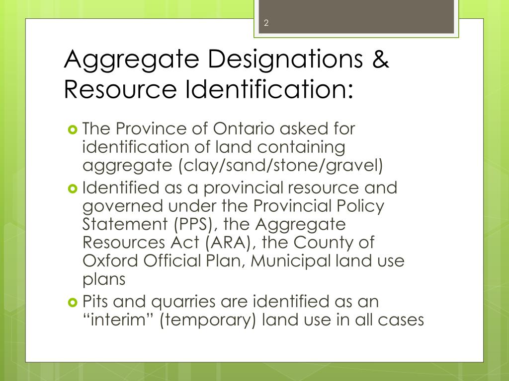 PPT - Legal Precedence for Aggregate Pit Rehabilitation & a Future ...