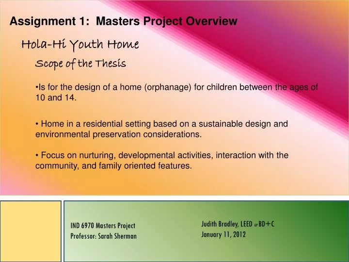 PPT - Assignment 1: Masters Project Overview PowerPoint Presentation ...