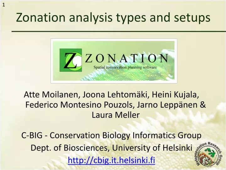 PPT - Zonation analysis types and setups PowerPoint Presentation, free ...